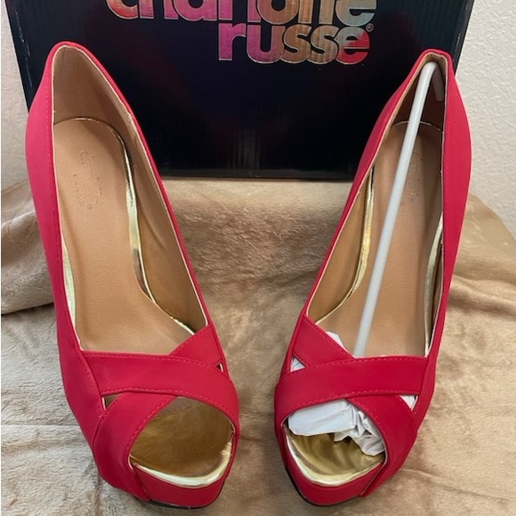 Charlotte Russe | Shoes | Charlotte Russe Penelope26x Red Suede Heels ...